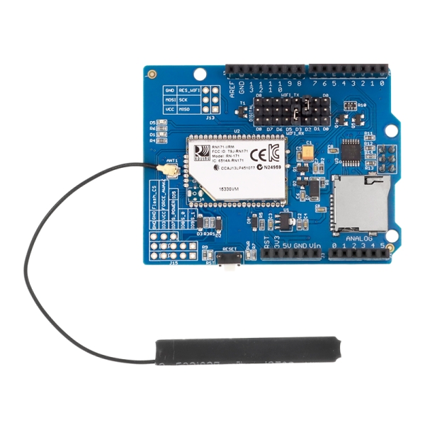Wifi Shield connects your Arduino or Crowduino to the internet wirelessly Arduino Compatible in ...
