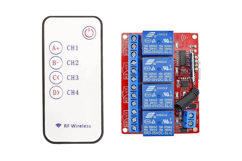 4 Channels RF Remote Control Module DC 5V RF(ISM) Communication :Elecrow bazaar, Make your ...