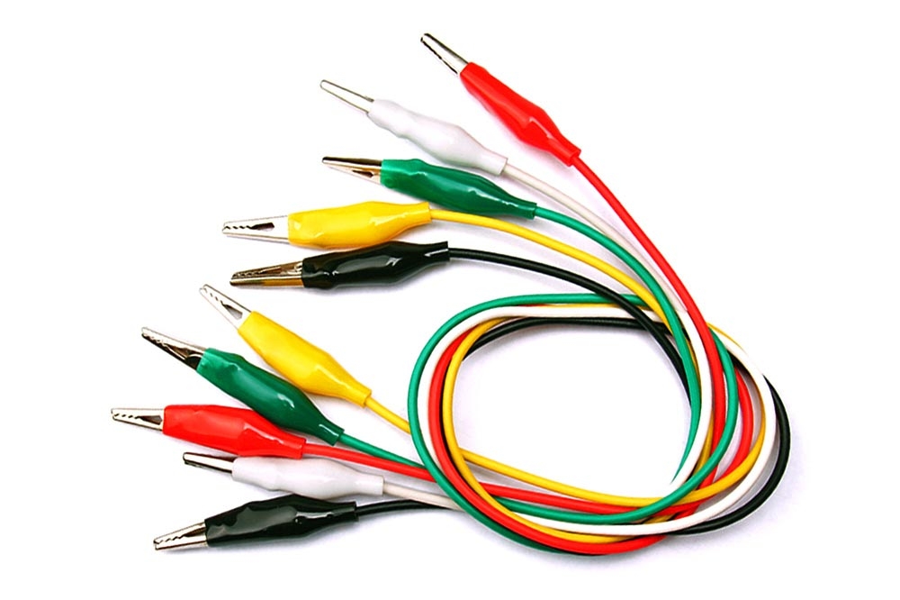 5pcs 50cm Double-ended Clips Cable Alligator Testing Probe Lead Wire