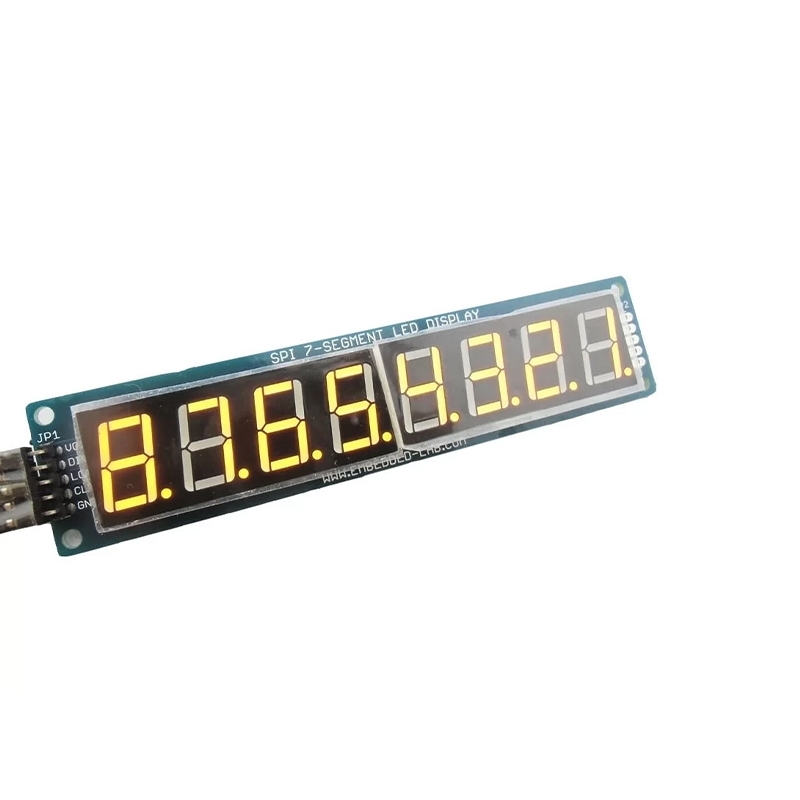 8 Digit SPI Seven Segment LED Display - Yellow
