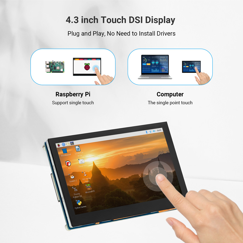 4.3 inch DSI display 800*480 IPS touch screen compatible with Raspberry ...