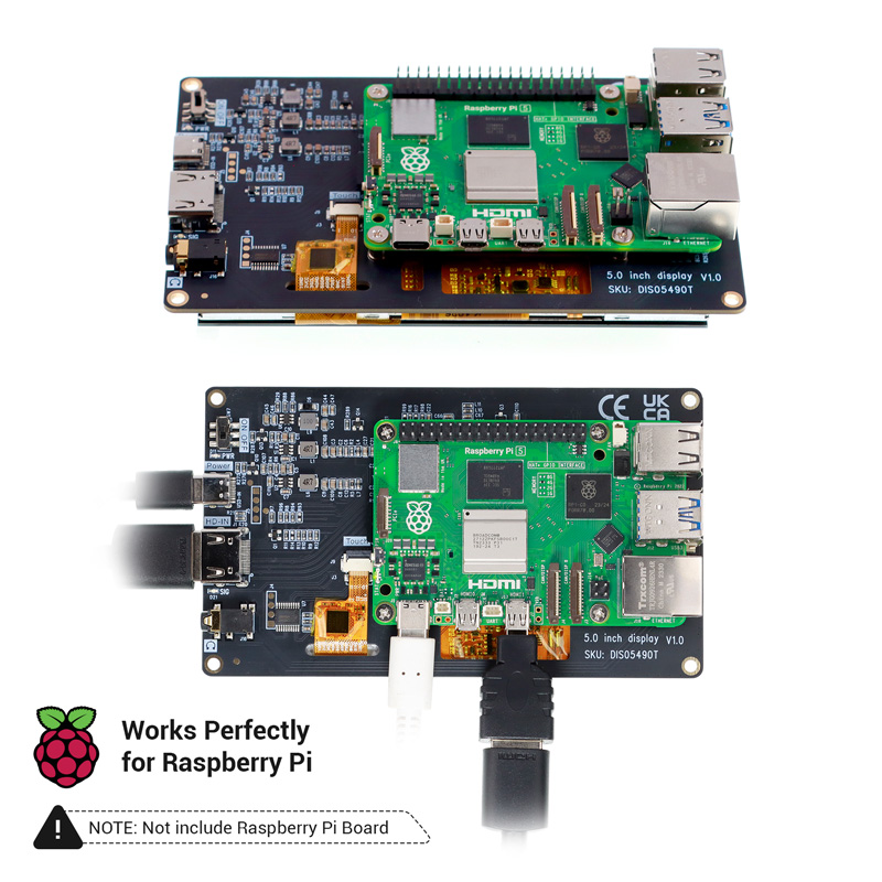 5.0 Inch HDMI-Compatible Display for Raspberry Pi Compatible with ...