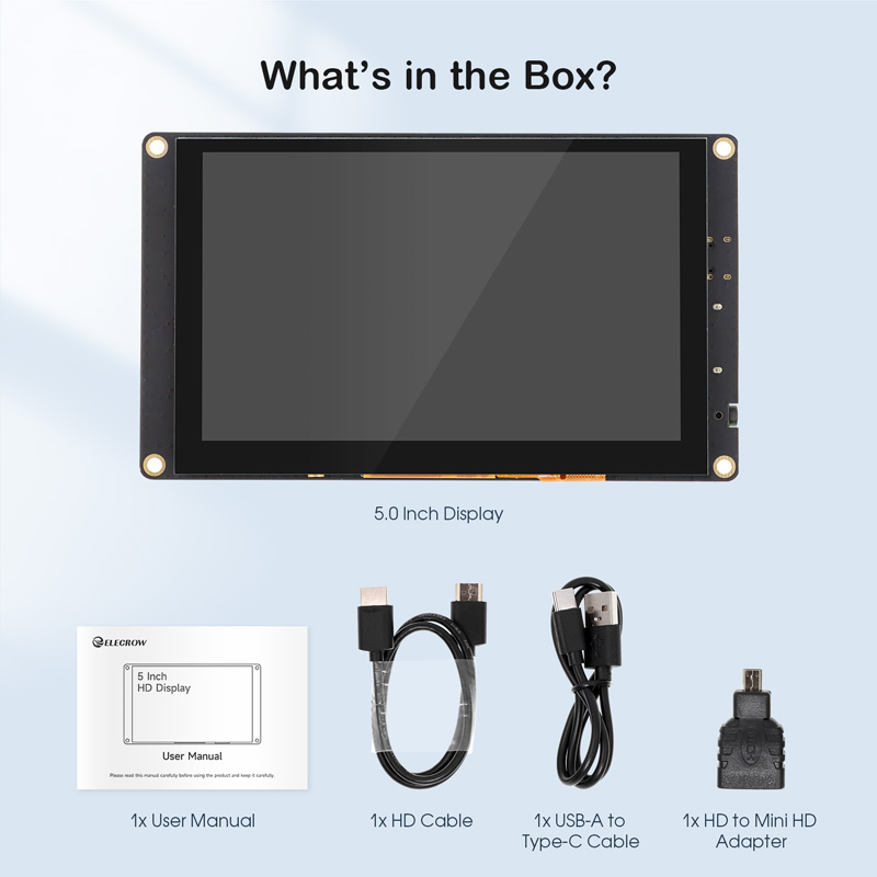 5.0 Inch HDMI-Compatible Display for Raspberry Pi Compatible with ...