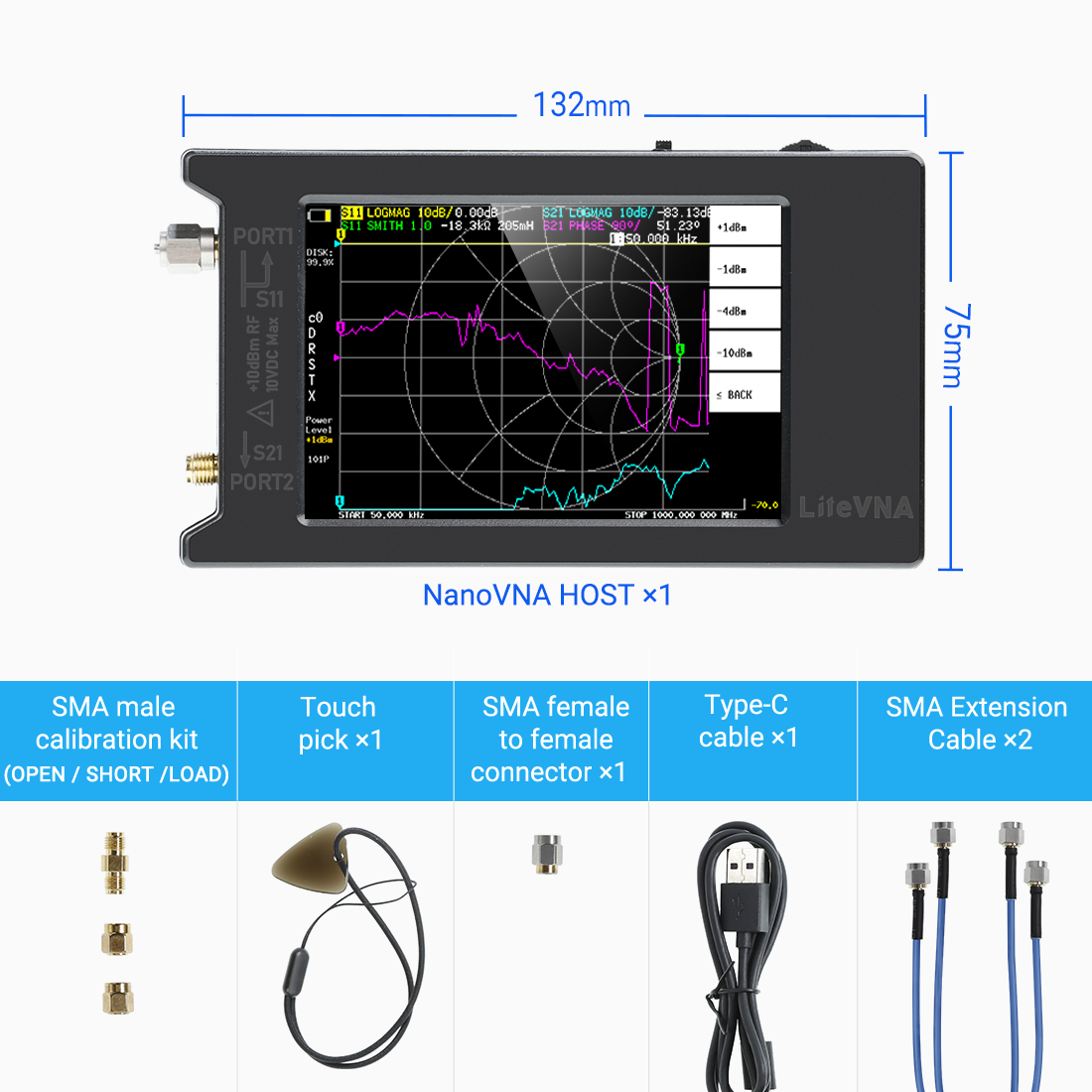 NanoVNA 6G vector network analyzer 50k-6.3GHz handheld portable network analyzer