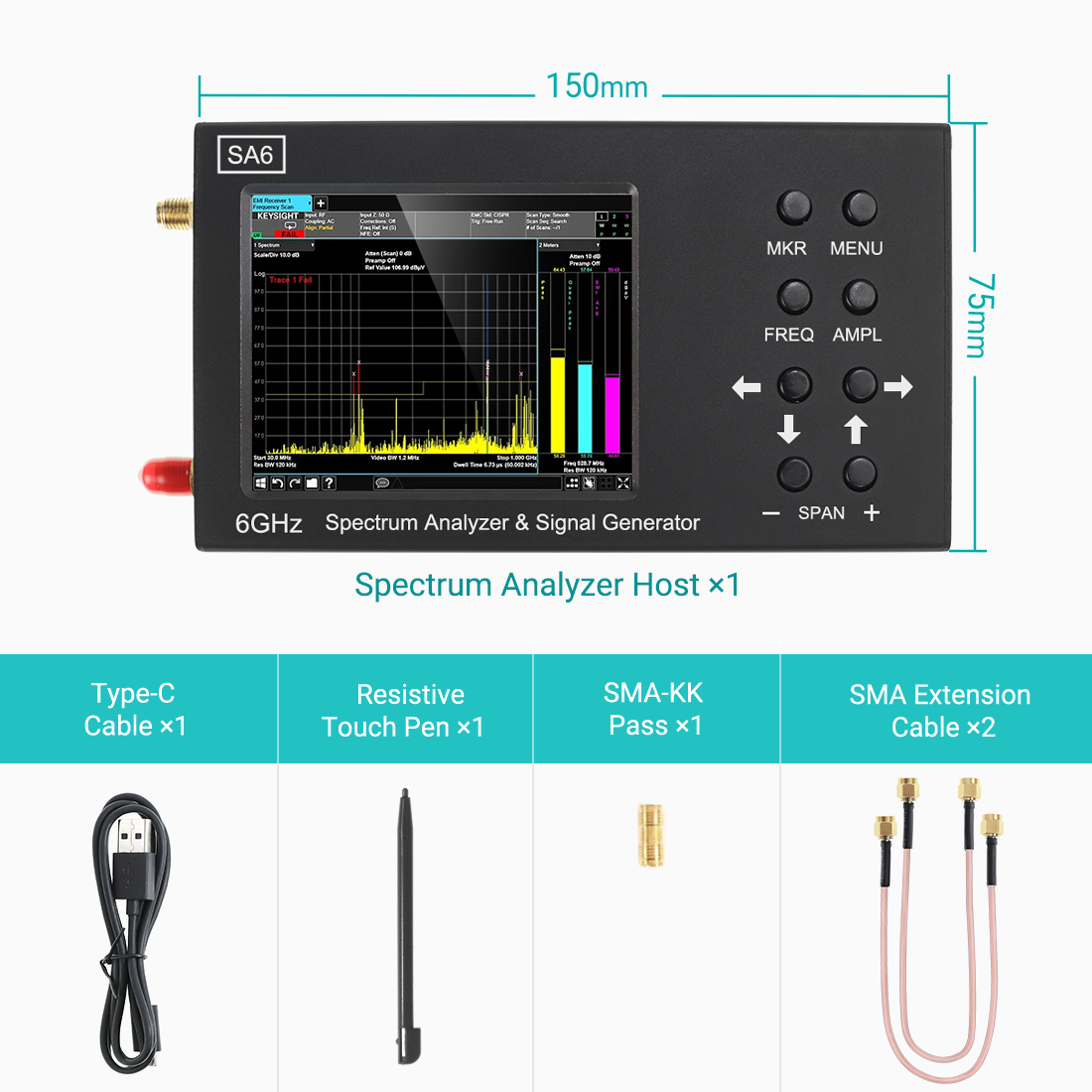 Upgraded 6G Portable Spectrum Analyzer WiFi CDMA Laboratory 35-6200M ...