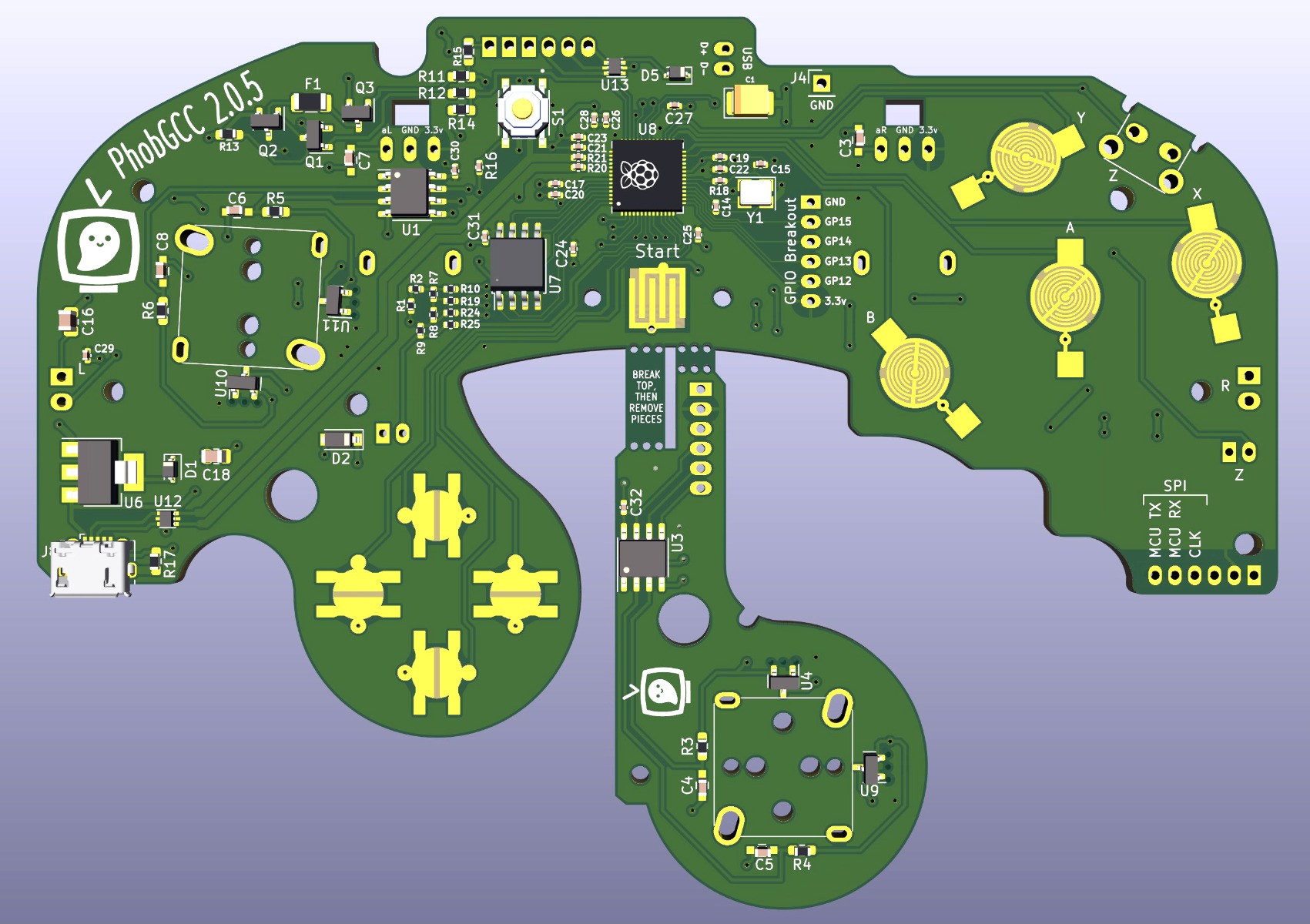 PhobGCC v2.0.5 Gamecube Controller Motherboard