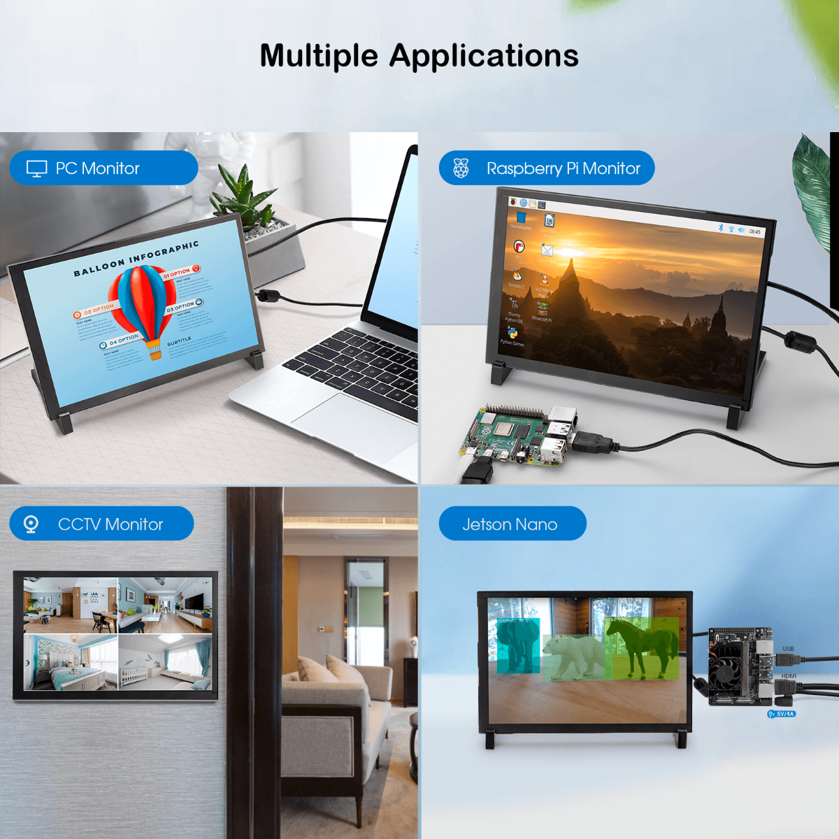 Elecrow 10.1 inch Display IPS 1280x800 Acrylic Case Touch Screen Compatible